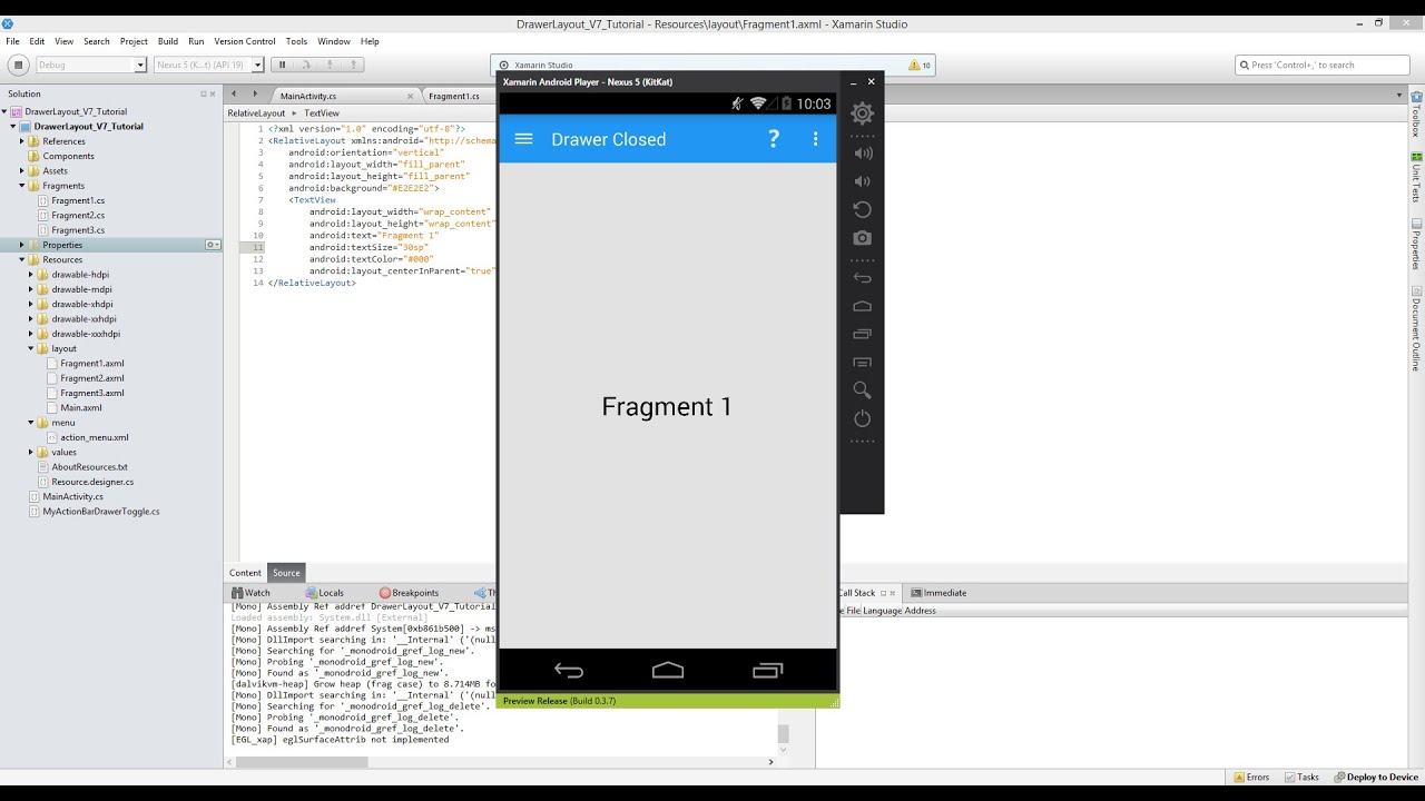 Xamarin Android Tutorial 55 Fragments Youtube