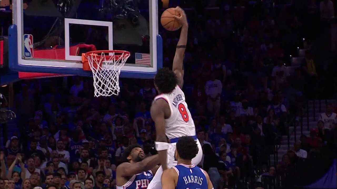 New York Knicks Vs Philadelphia 76ers Game 6 Og Anunoby Poster Embiid
