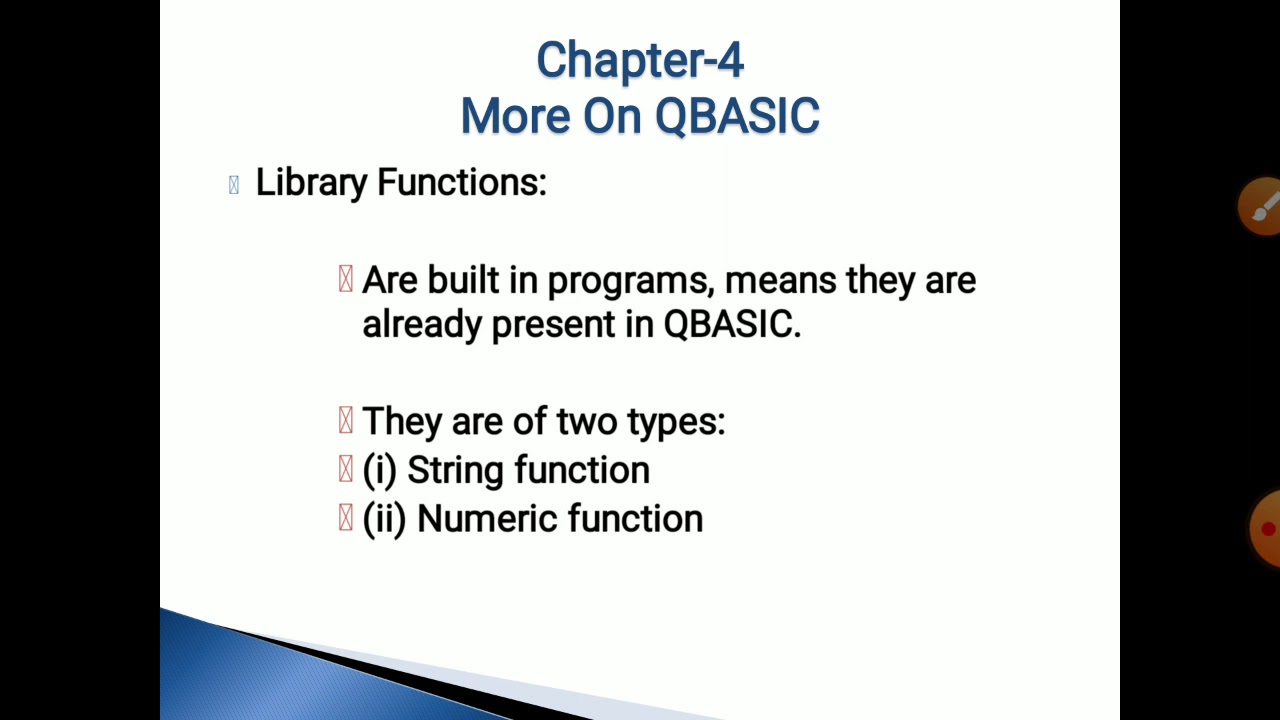 Class 7 Chapter 4 String Function In Qbasic Youtube