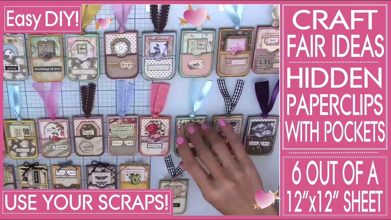 Hidden Paperclips With Pockets Diy Craft Fair Ideas Youtube
