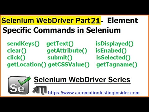 Selenium Webdriver Part21 Webdriver Commands Element Specific