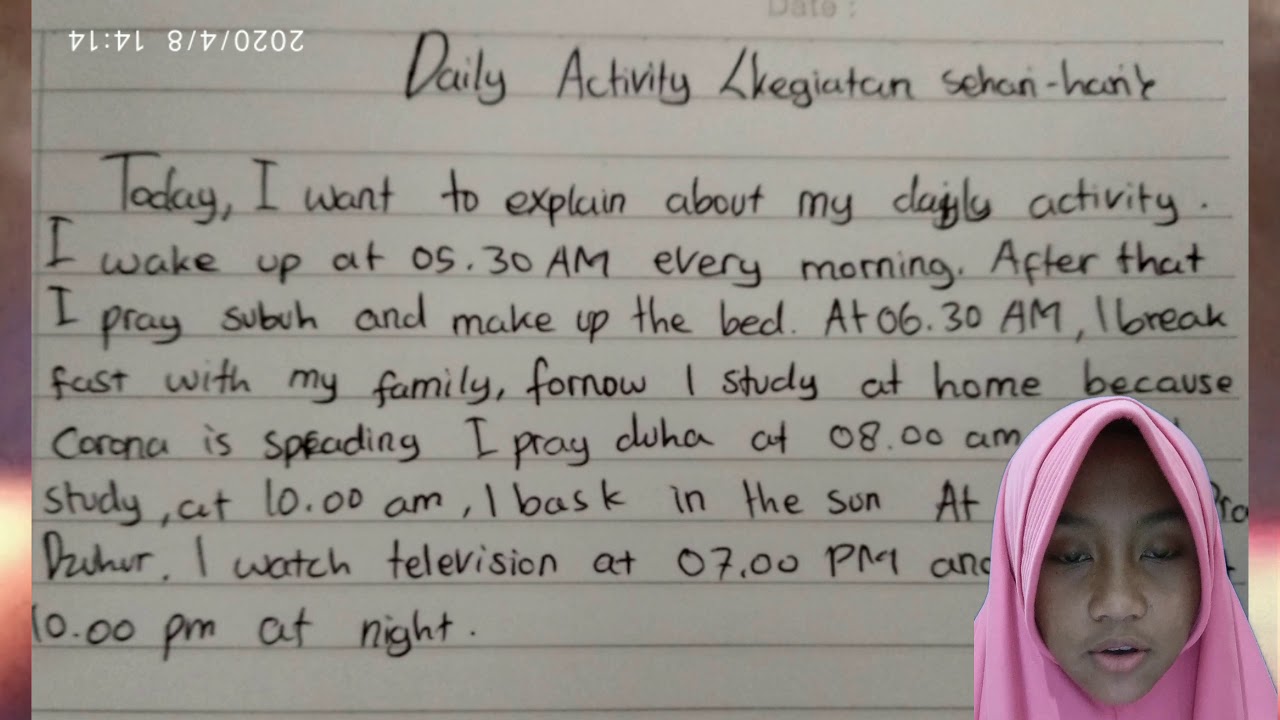 Contoh Daily Activity Simple Present