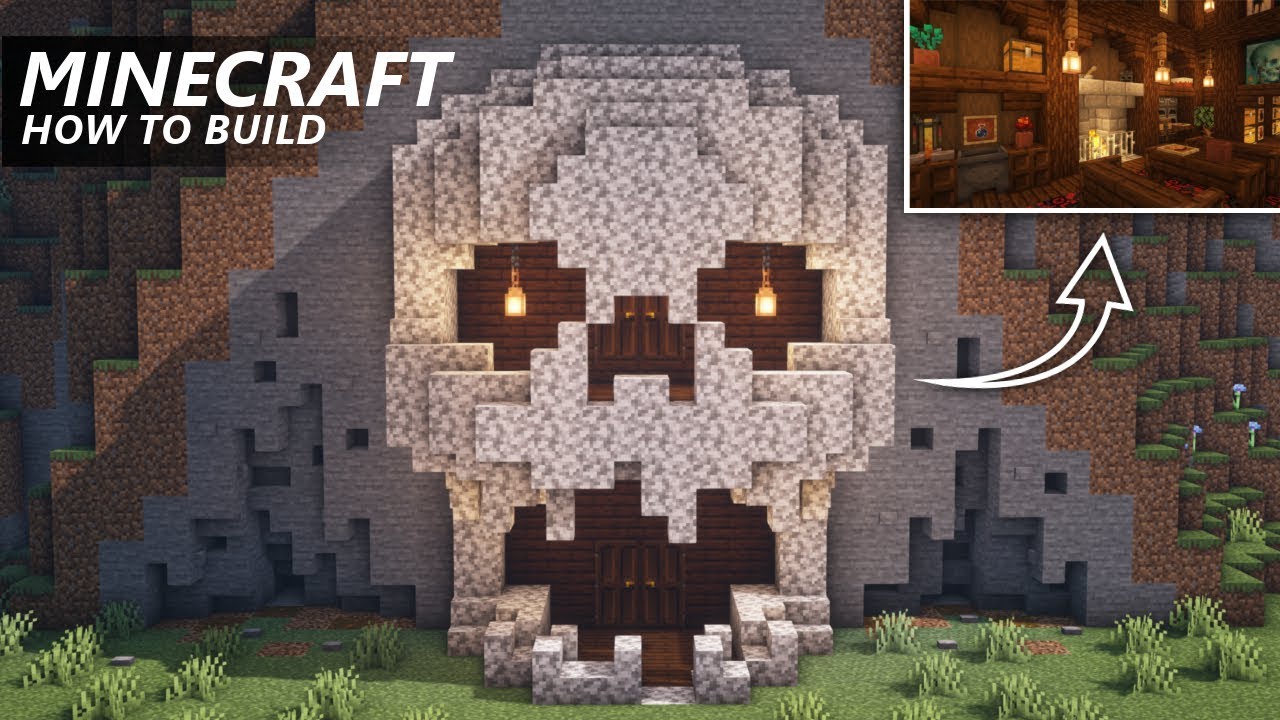 Minecraft How To Build A Skull Mountain Base Mansion Interior