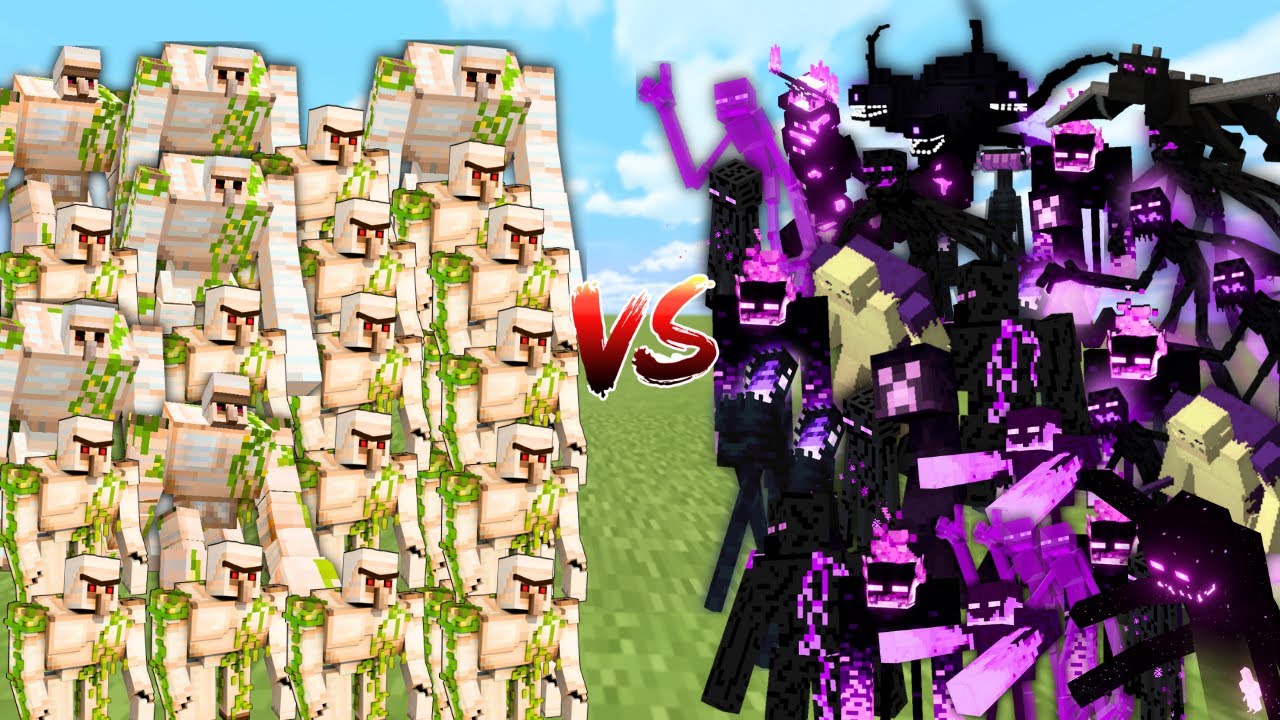 Ultimate Iron Golem Vs Enderman In Minecraft Mob Battle Youtube