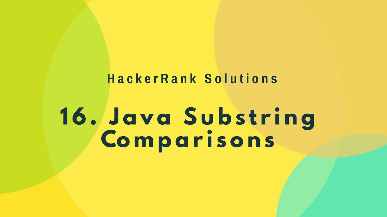 16 Strings Java Substring Comparisons Hindi Youtube