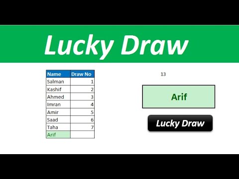 How To Create A Lucky Draw Program In Excel Youtube