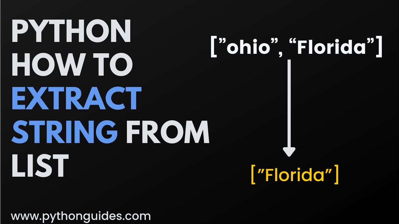 How To Extract String From List In Python Python Get String From List