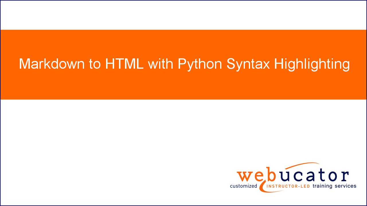 Markdown To Html With Python Syntax Highlighting Youtube