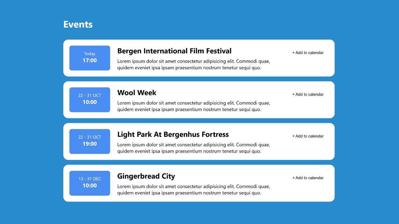 How To Create An Events List With Html And Css Html Project For