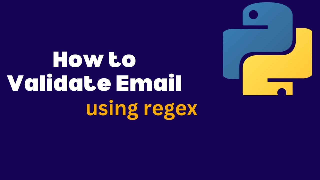 How To Validate Email Using Regex In Python Youtube