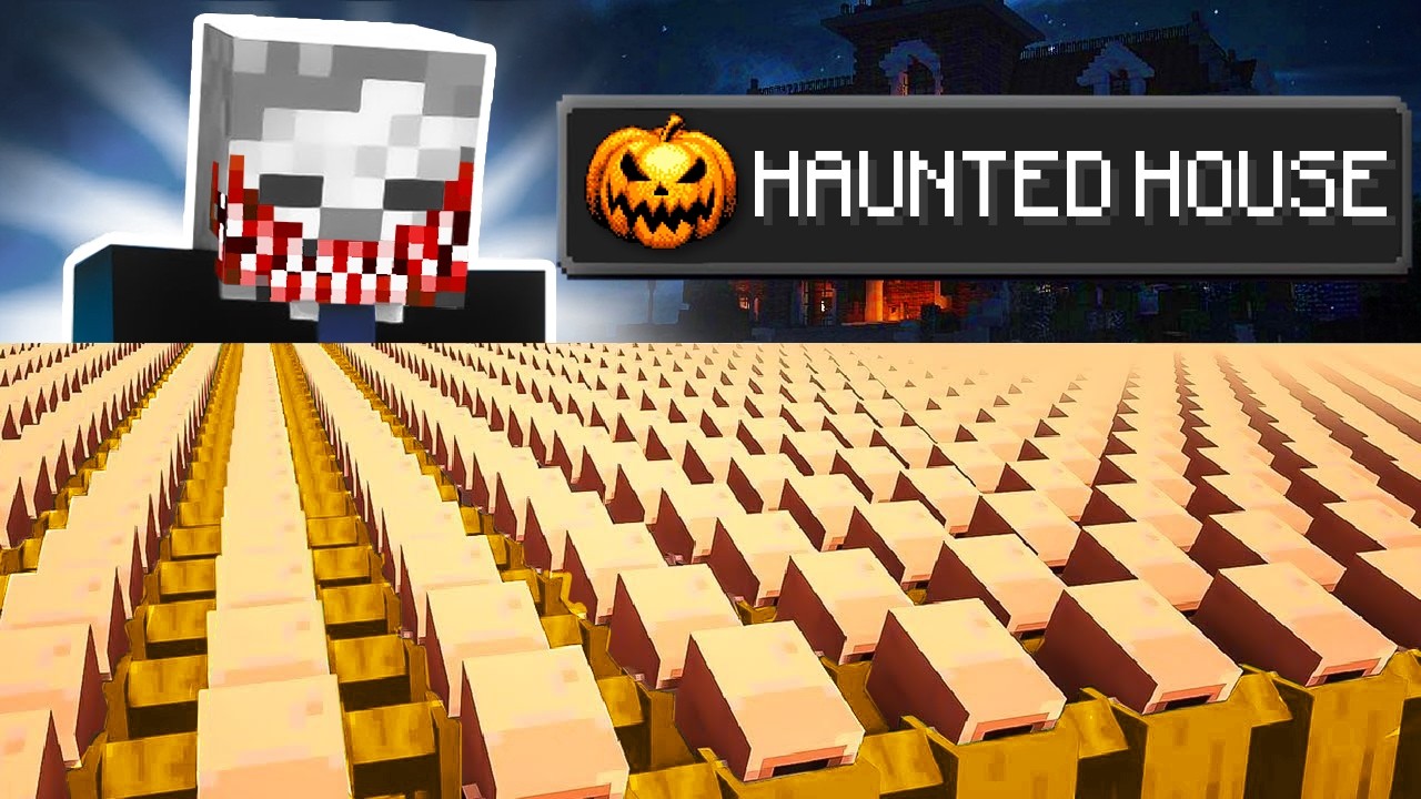 I Took 1 000 000 Villagers To A Haunted House Youtube
