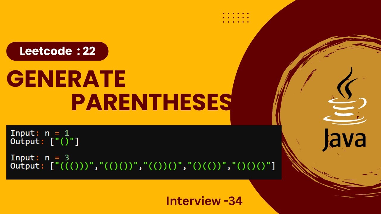 Generate Parentheses Backtrack Leetcode 22 Youtube