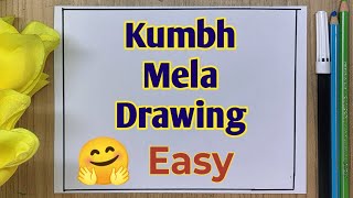 Kumbh Mela Drawing Maha Kumbh Mela Drawing How To Draw A Scenery Of ...