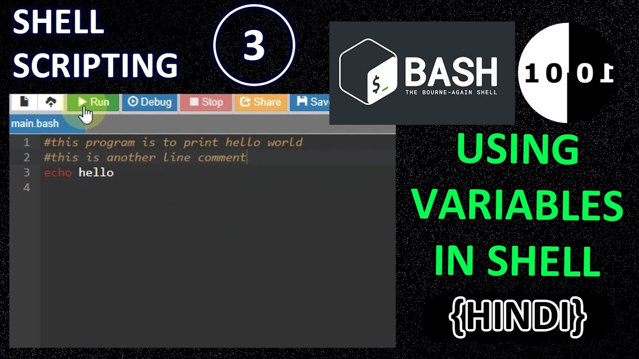 3 Shell Scripting Basics Bash Language Variables Youtube