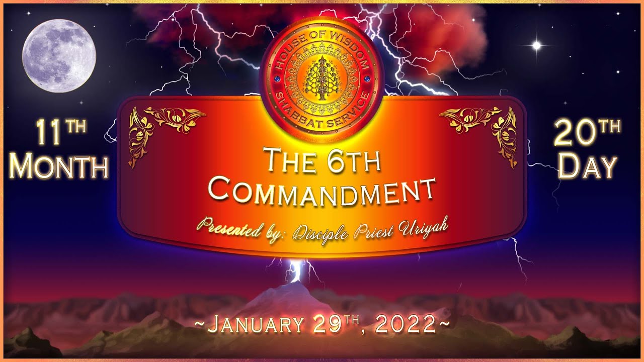 Th 6th Commandment Live Sabbath Intro Class Youtube