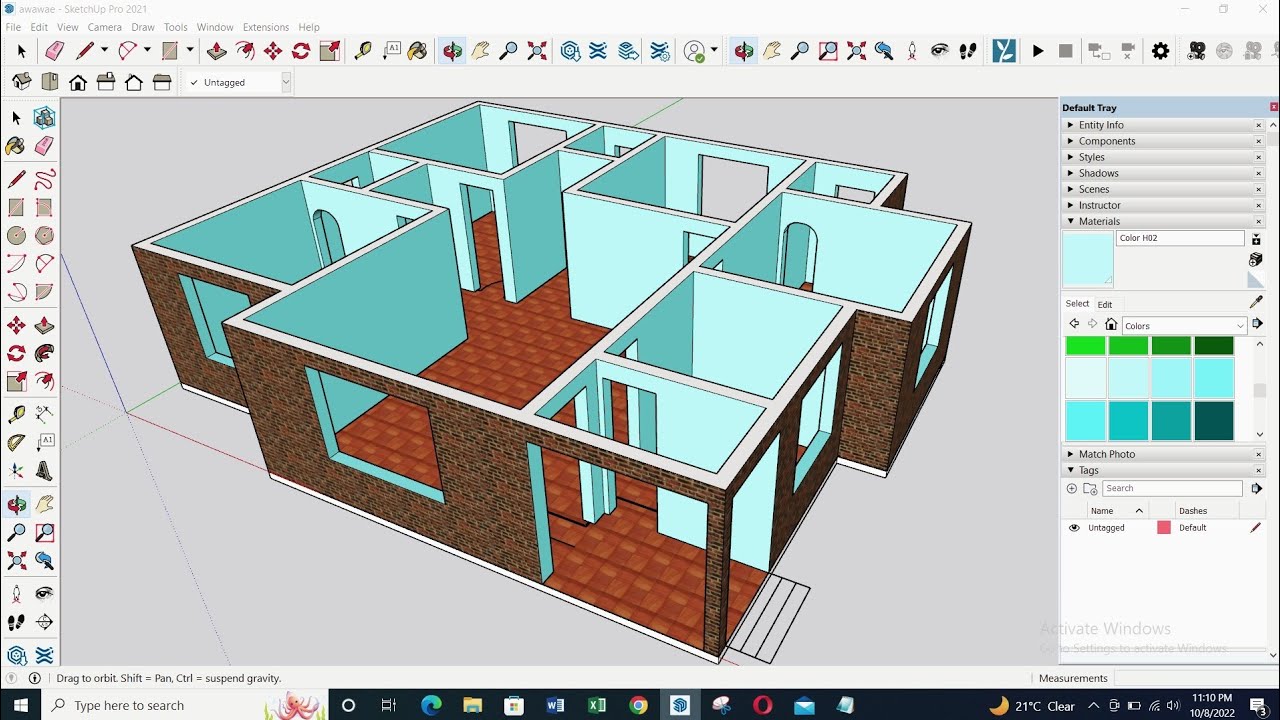 How To Draw Sketchup Floor Plan Part 1 Youtube
