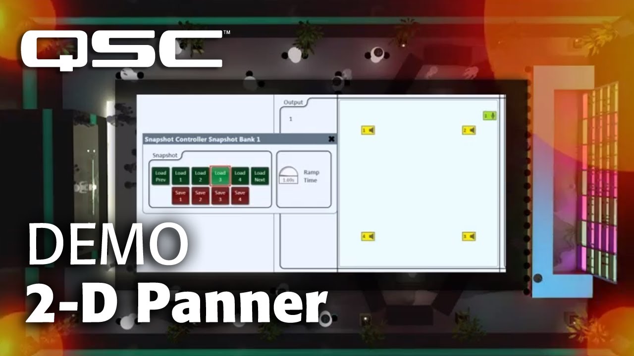 Q Sys Demo 2 D Panner Demonstration Youtube