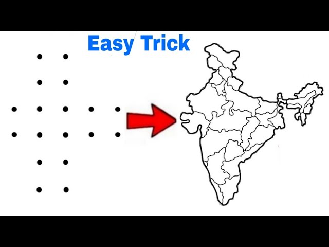 India Map Easy Trick How To Draw India Map With Dots 58 Off
