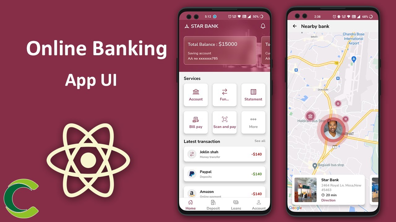 Online Banking App Ui In React Native Youtube