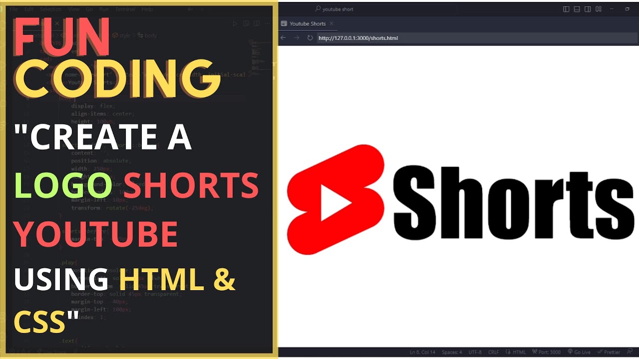 Create A Logo Shorts Using Html And Css Youtube