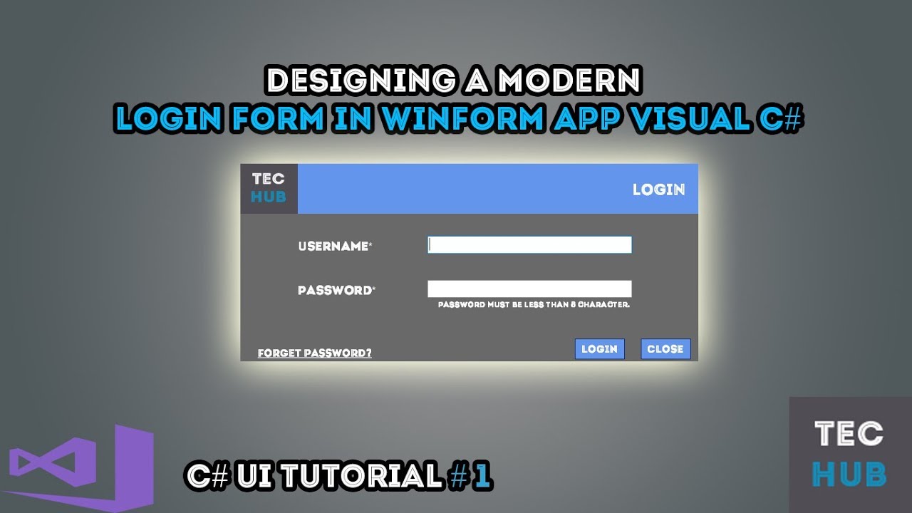 Designing A Modern Login Form In Windows Form App Visual C Ibad Shah