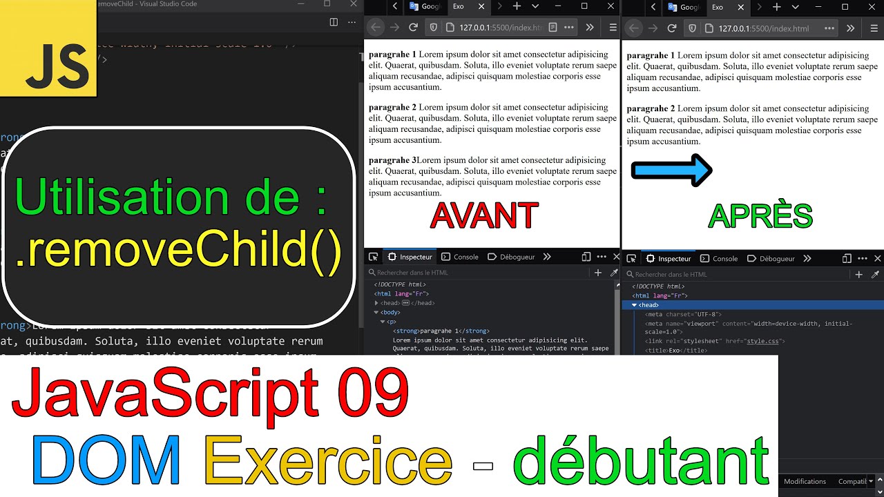 Javascript09 Dom Exercice Utilisation De La Méthode Removechild