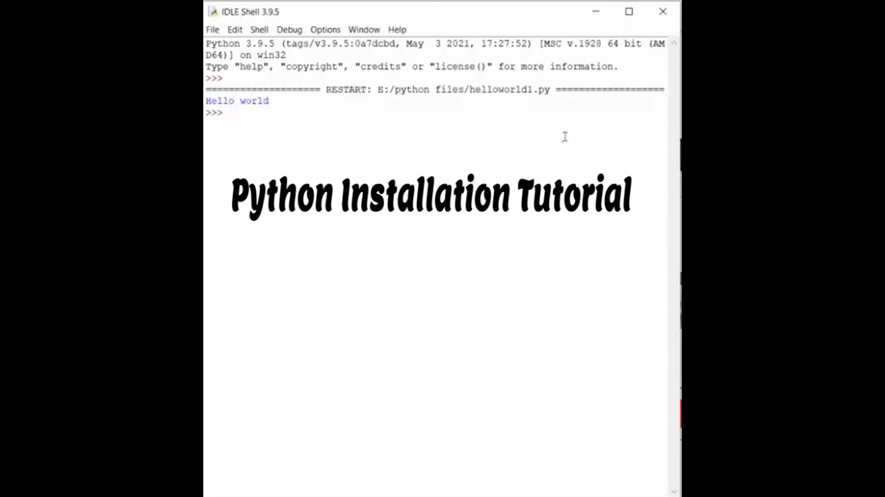Python Installation Tutorial Youtube