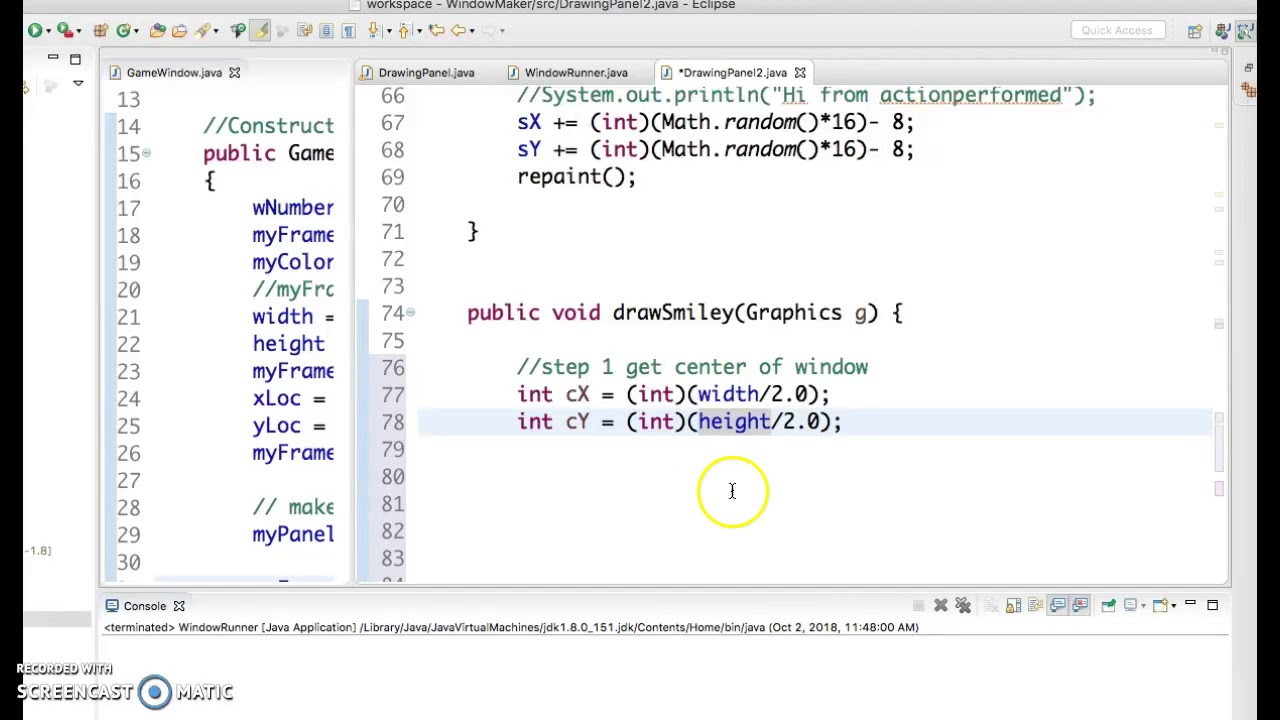 Java I Smiley Face In Window Youtube