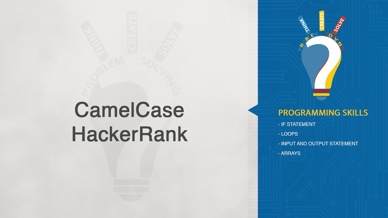Hackerrank Camel Case Youtube