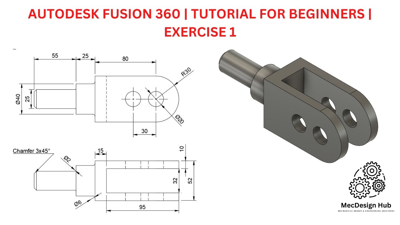 Autodesk Fusion 360 Tutorial For Beginners Exercise 1 Youtube