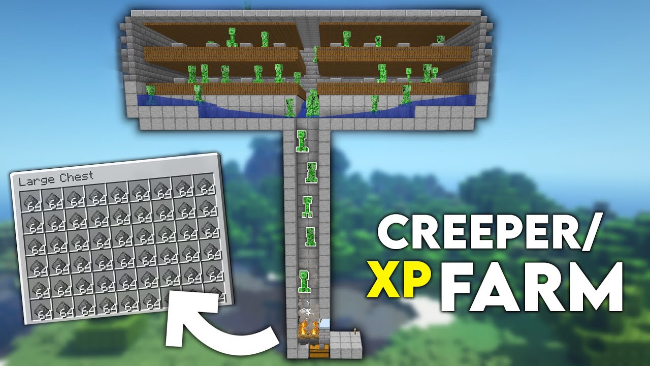 Minecraft Easy Creeper Xp Farm Tutorial 1 19 Gunpowder Creeper Farm