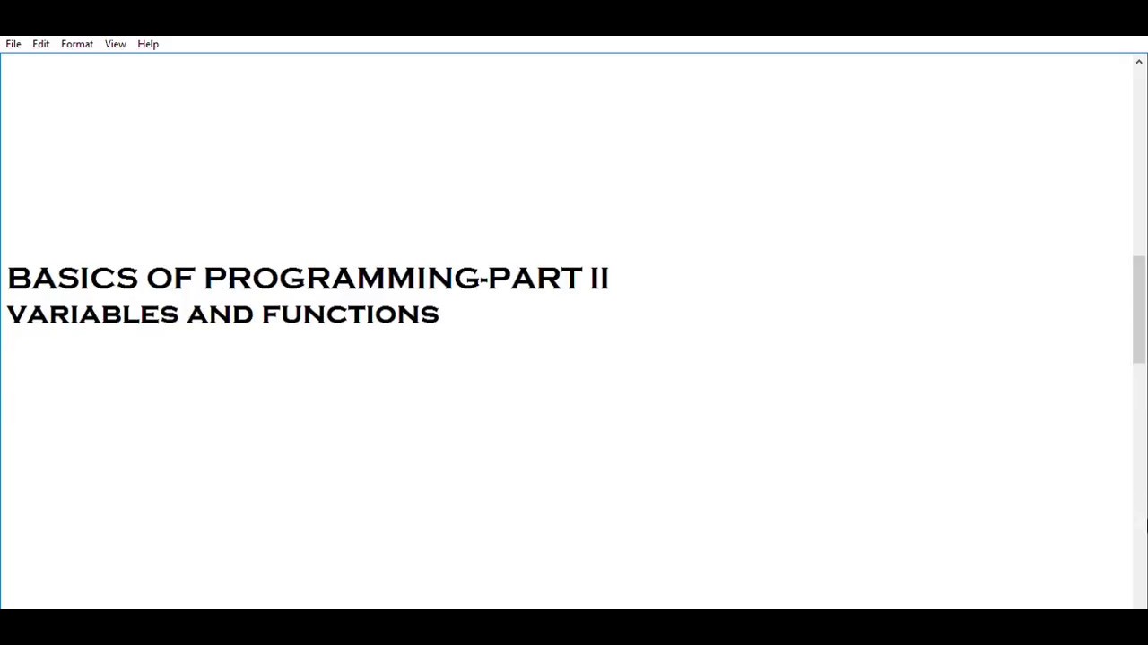 Basic Programming For Beginners Part 2 Variables And Functions
