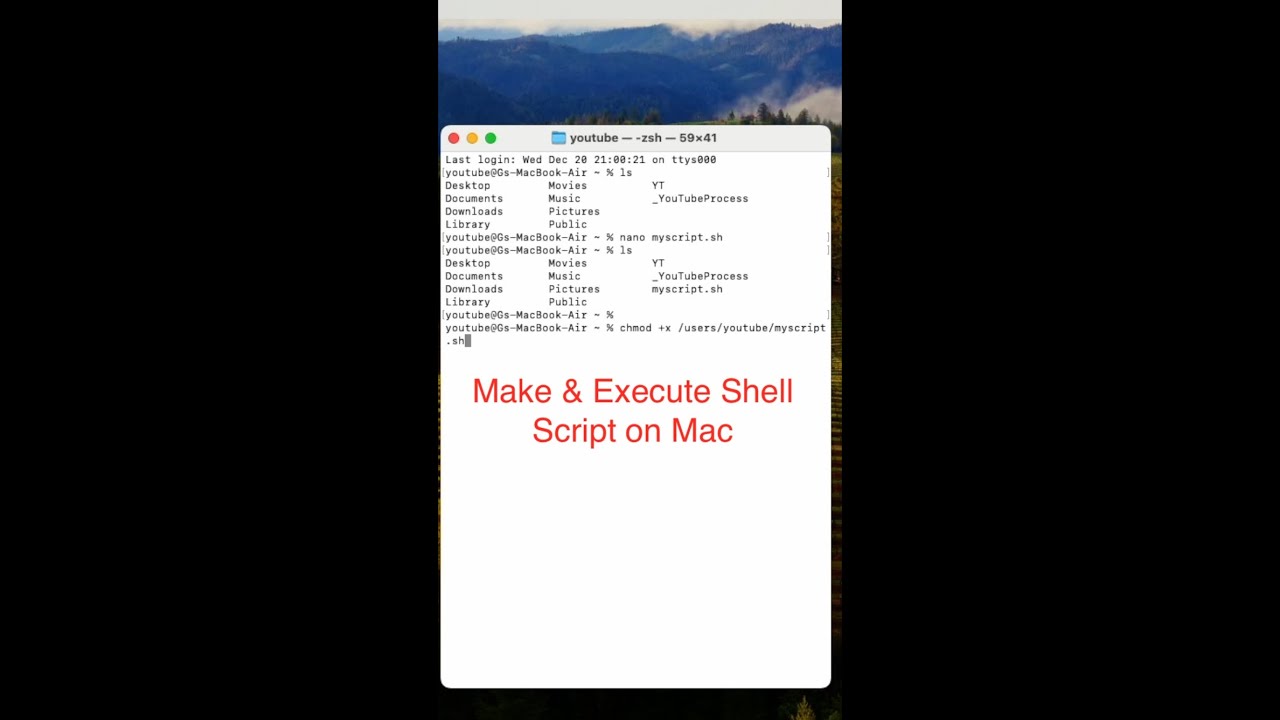 Make And Execute Shell Script File Mac Youtube