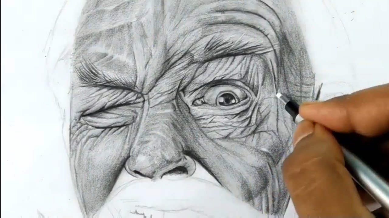 Drawing Step By Step How To Draw Old Man Portrait Oldman Portrait