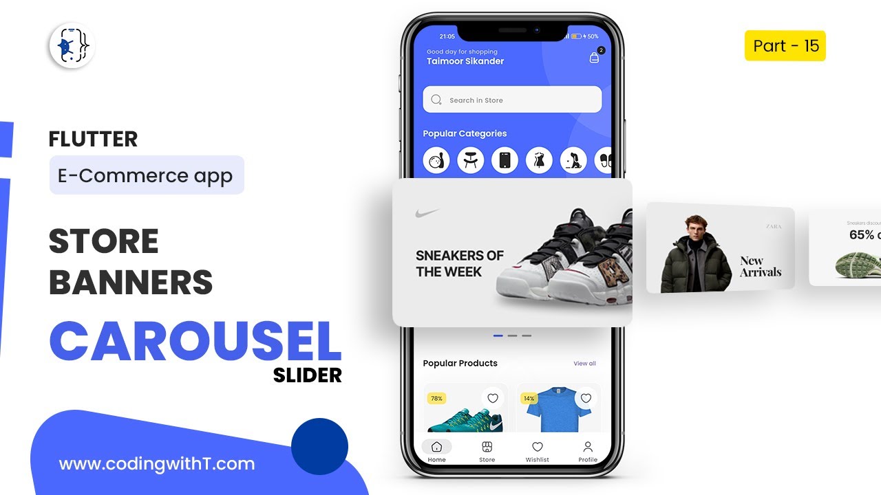 Flutter Carousel Slider With Dots Flutter Ecommerce Ui Design Youtube