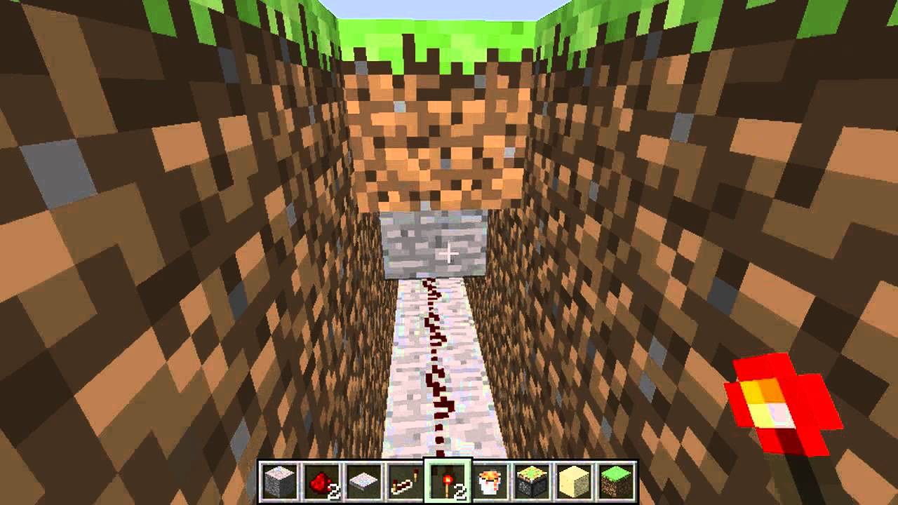 Minecraft Lava Piston Trap Tutorial Youtube
