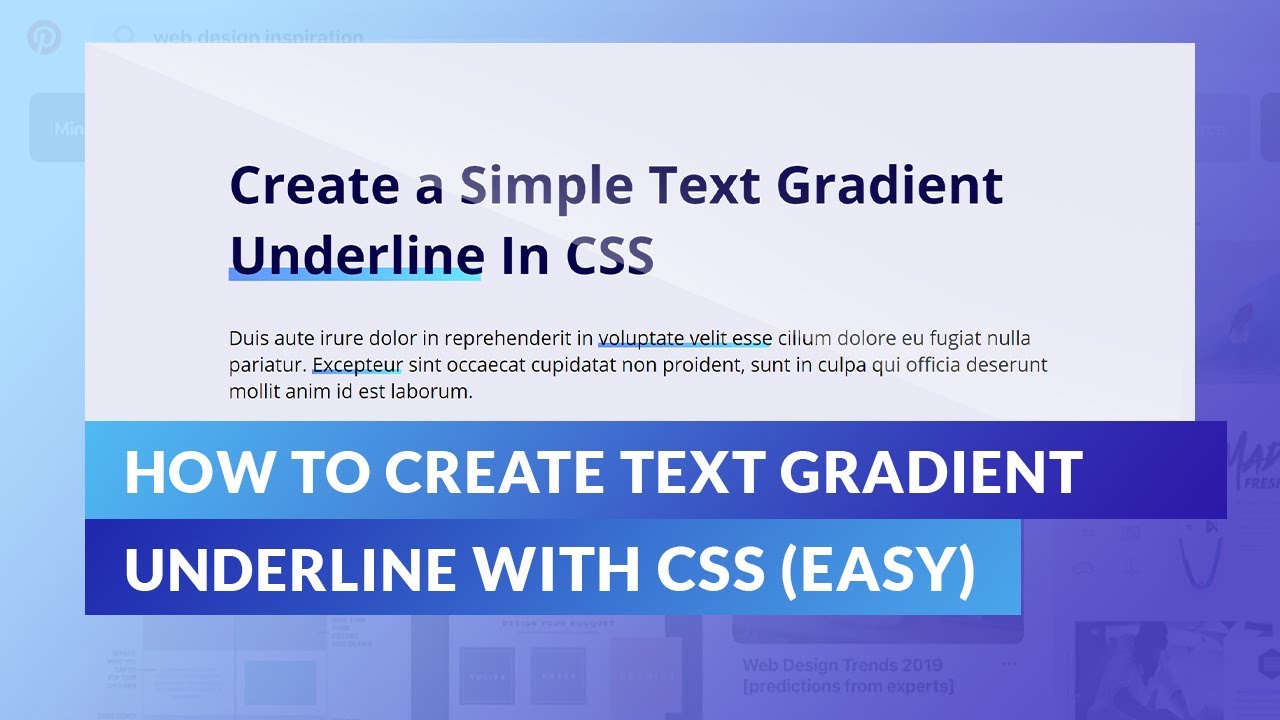 Css Tricks Create A Custom Text Gradient Underline Easy Youtube