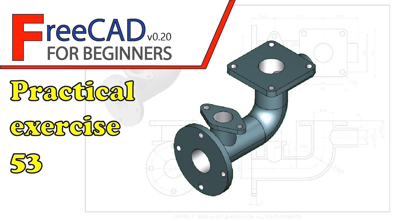 Freecad Beginners Tutorial Practical Exercise 53 Studycadcam Model