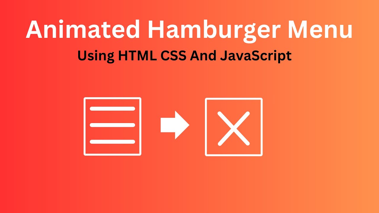 Animated Hamburger Menu Html Css And Javascript Youtube