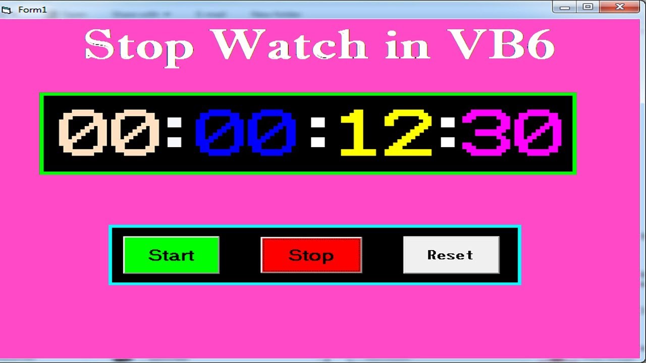 How To Create Stop Watch Using Visual Basic 6 Youtube