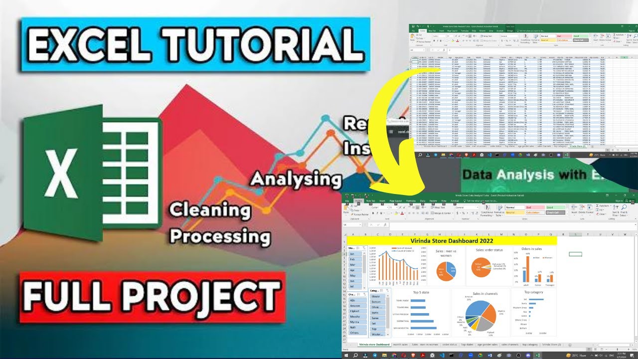 Full Project With Interactive Dashboard Excel Tutorial For Beginners