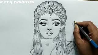 How To Draw A Traditional Marriage Picture Of A Beautiful Girl Step By ...