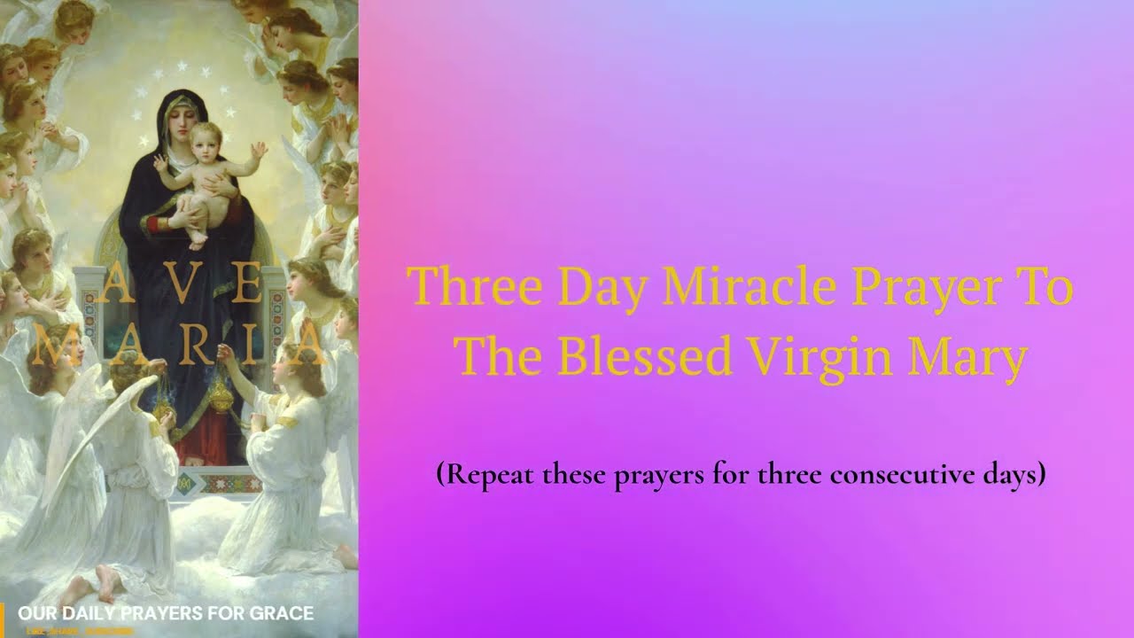 Three Day Miracle Prayer To The Blessed Virgin Mary Sale Www Opci