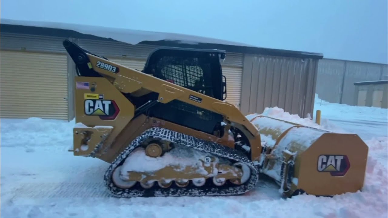 2021 Cat 289d3 Plowing Snow Youtube