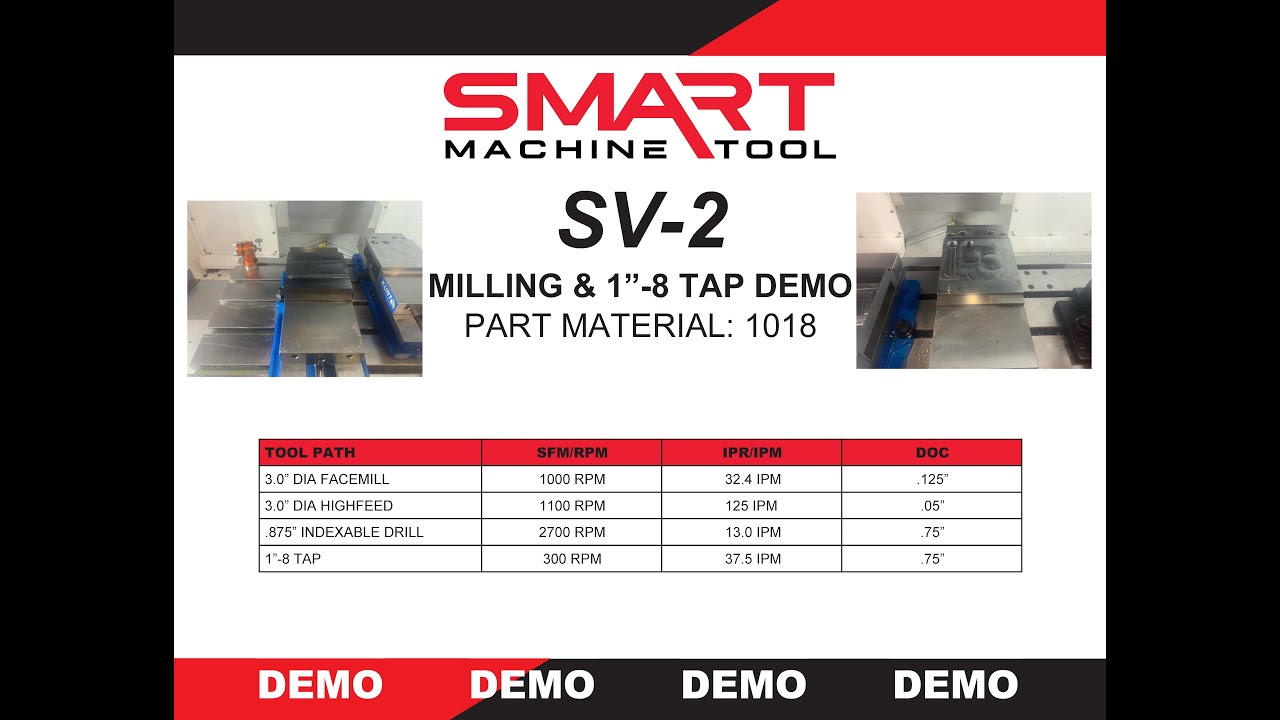 Smart Machine Tool Sv 2 Milling And Tap Demo Youtube