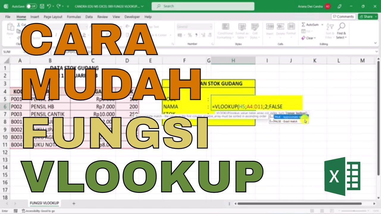 Fungsi Vlookup Youtube
