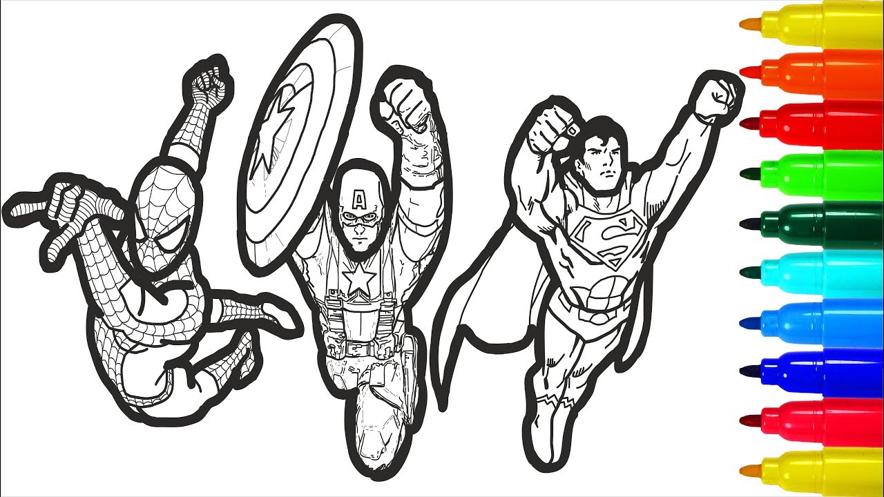 Superman And Spiderman Coloring Pages