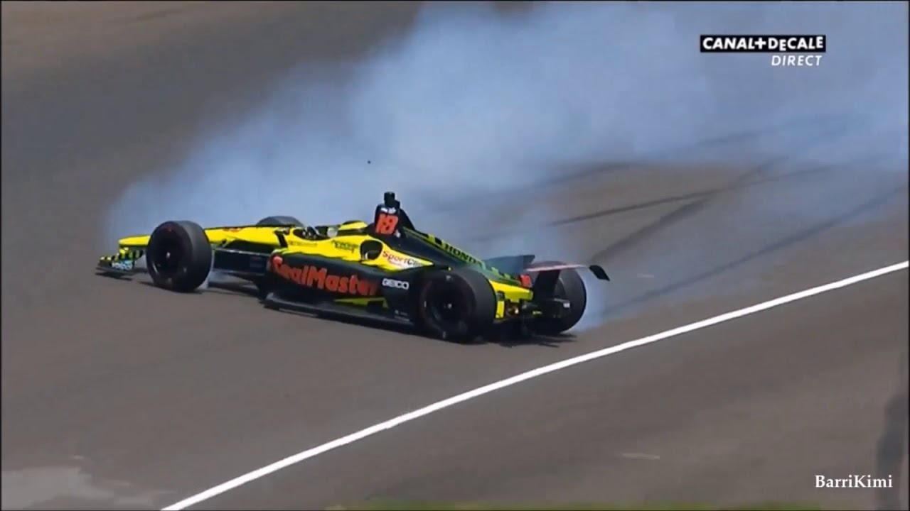 Indianapolis 500 2018 Crashes Highlights French Commentary Youtube