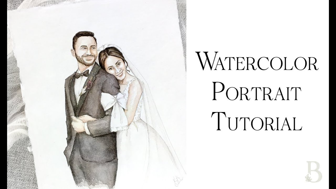 Watercolor Portrait Tutorial On Handmade Paper Youtube