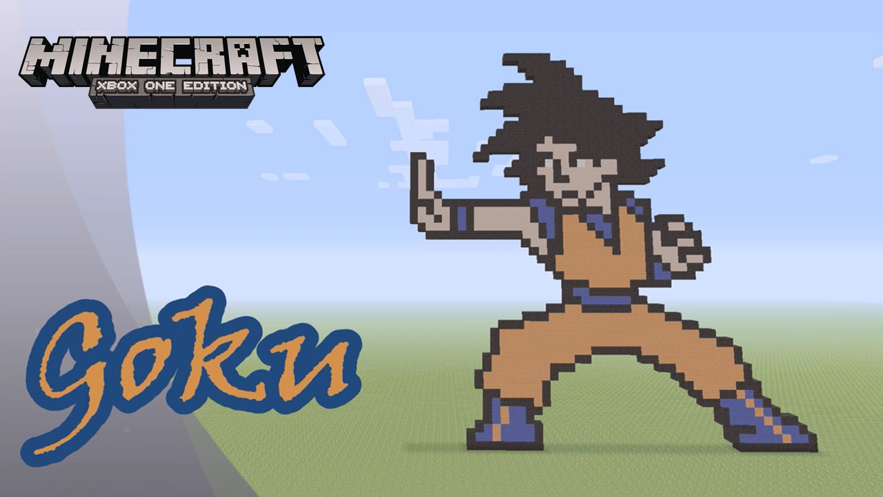 Minecraft Pixel Art Tutorial And Showcase Goku Dragon Ball Z Youtube